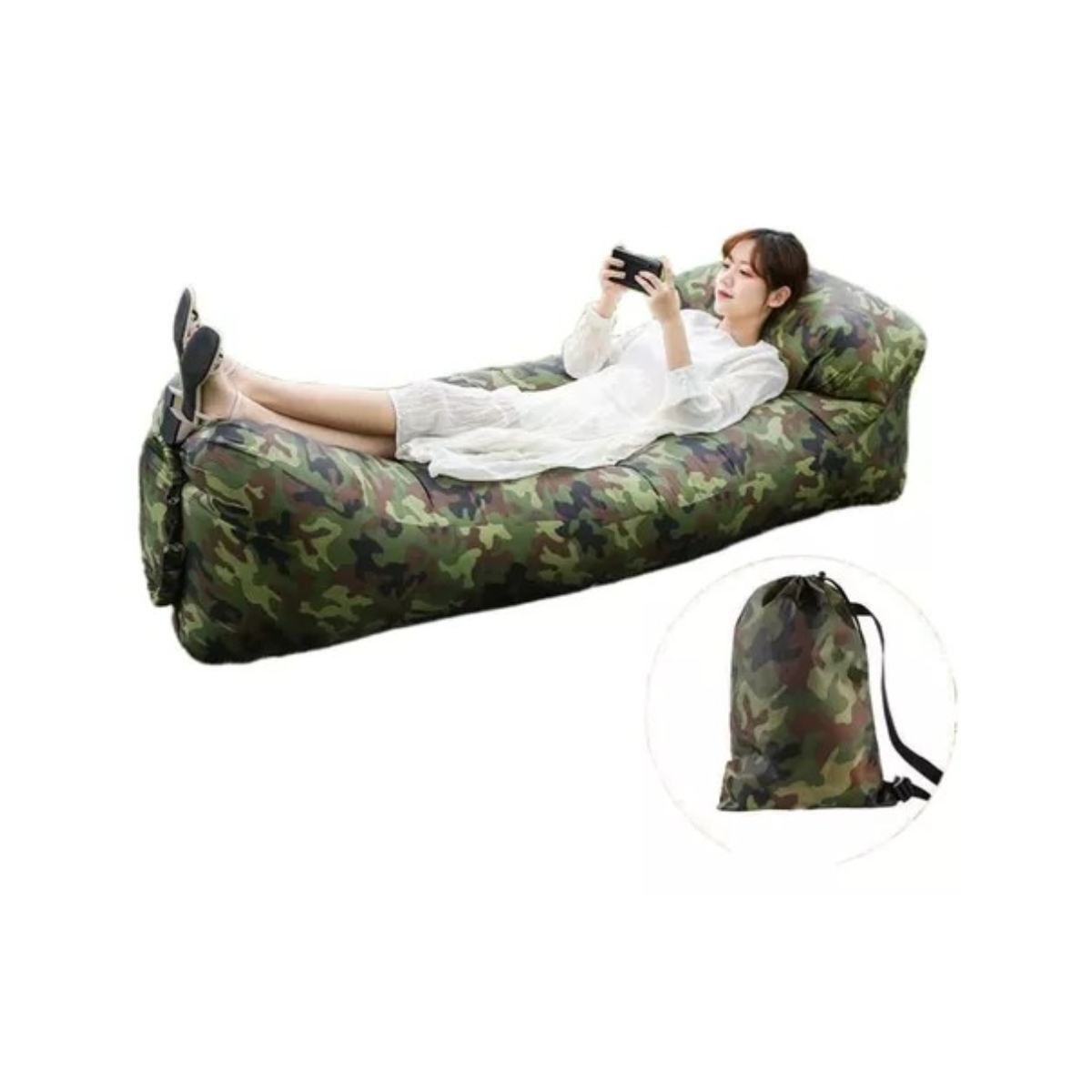 Sofa Inflable Puff Forma De Burrito Varios Colores