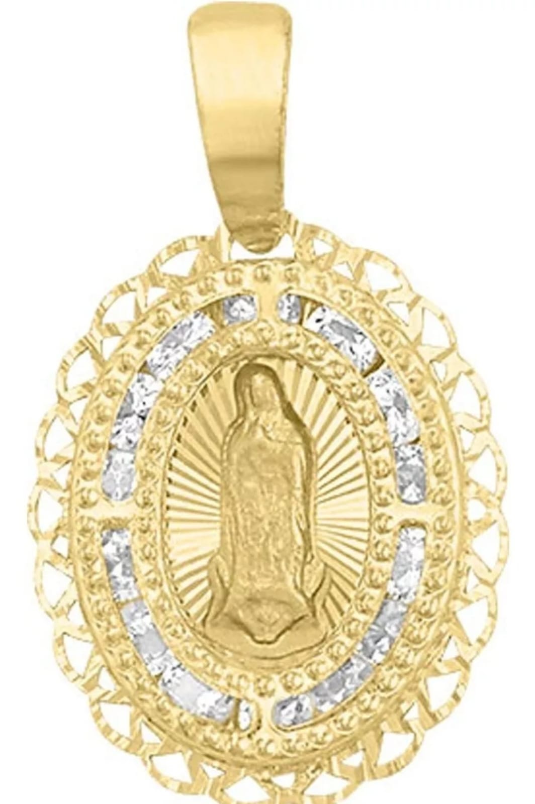 Kit Cadena Con Medalla Mini Guadalupe Oro 10 K + Obsequio