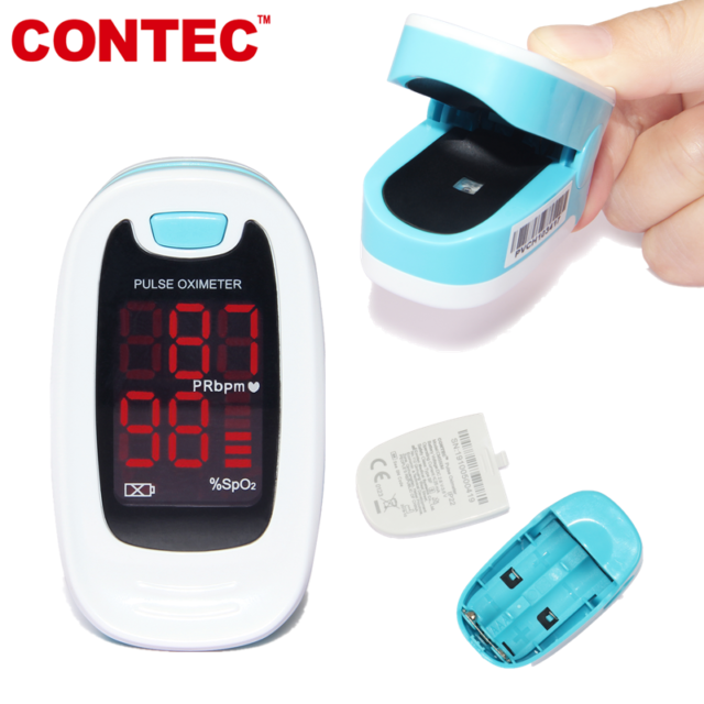 Oxímetro de Pulso para Adulto, Contec CMS50M, Display Lcd en Color Rojo