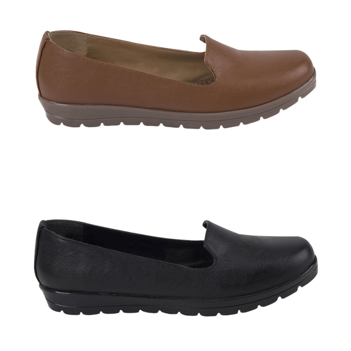 Kit de 2 pares de choclos loafer de suela corrida, café y negro, marca ...
