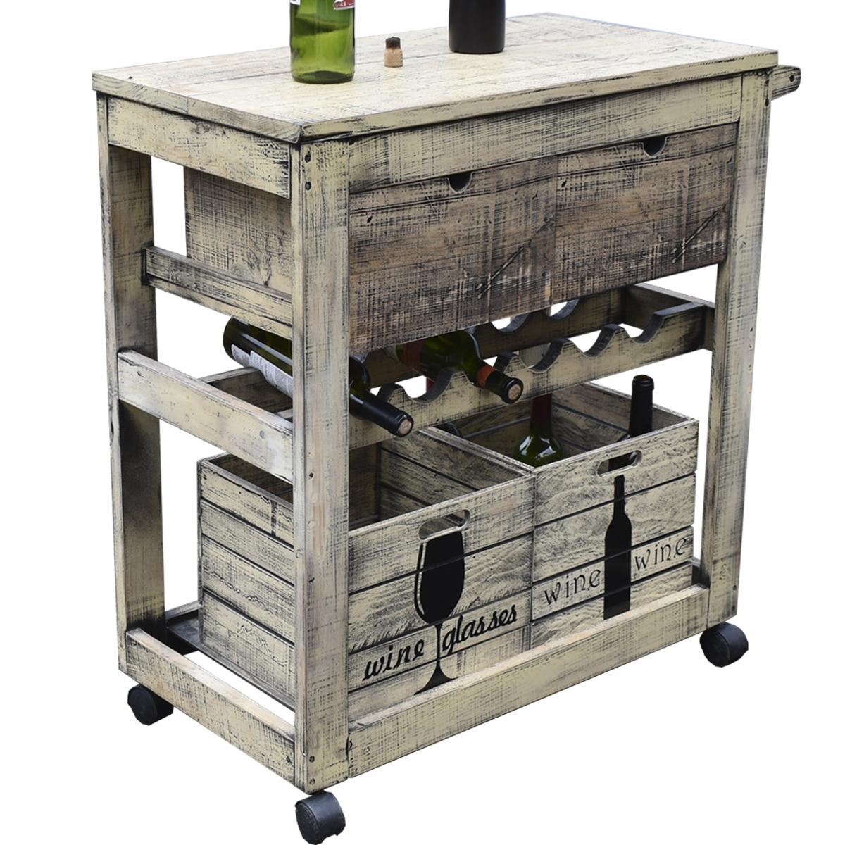 Carro de Servicio Hogare, Estilo Vintage, Incluye Dos amplios cajones ...