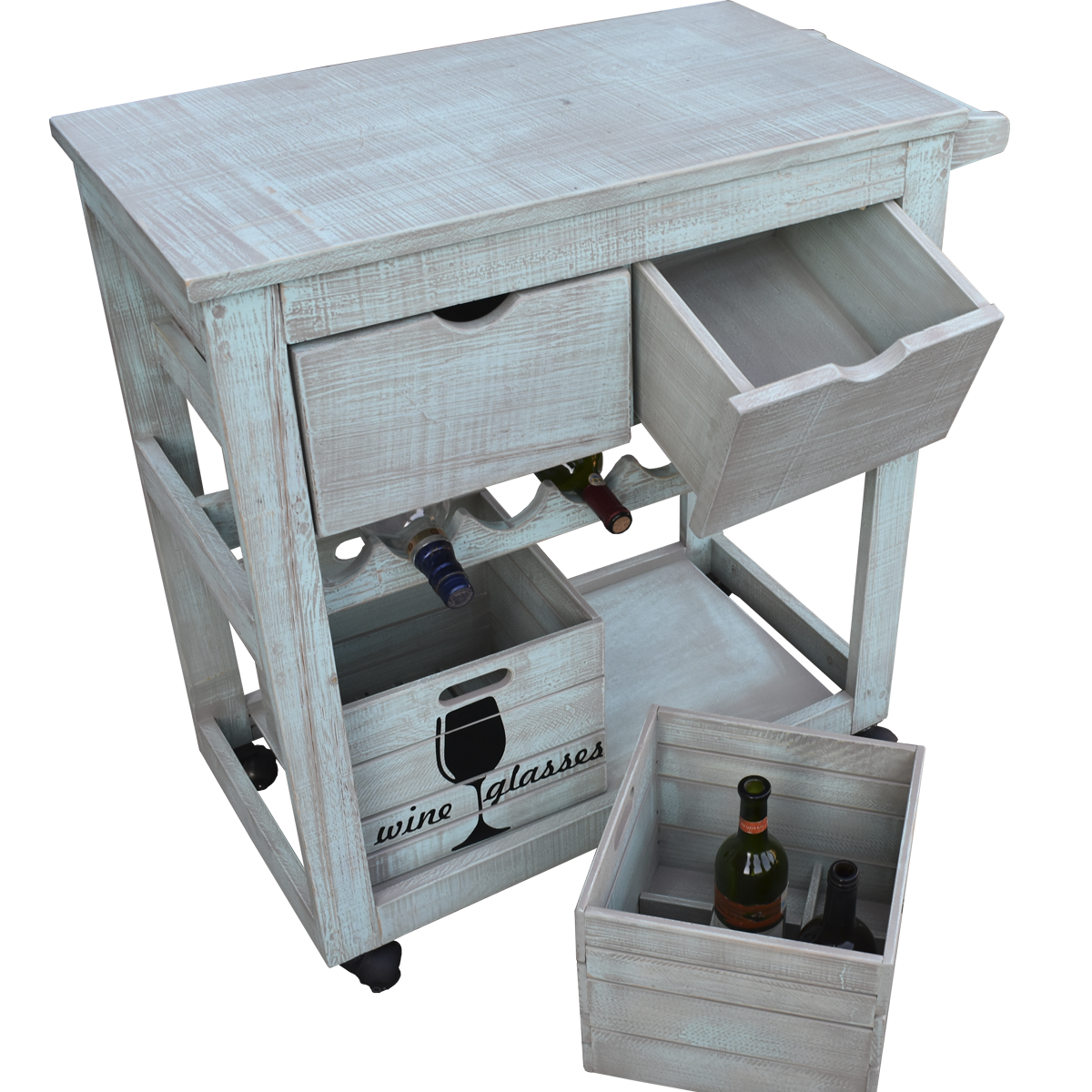 Carro de Servicio Hogare, Estilo Vintage, Incluye Dos amplios cajones ...