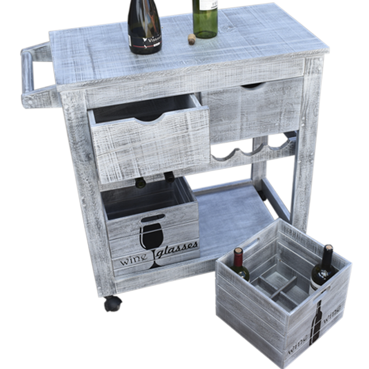 Carro de Servicio Hogare, Estilo Vintage, Incluye Dos amplios cajones ...