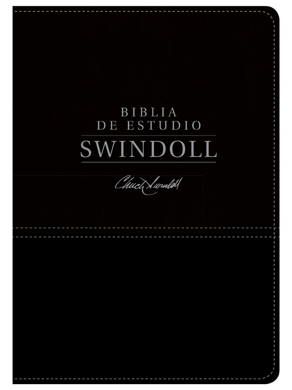 Biblia De Estudio Swindoll Ntv Negro Con Índice Símil piel