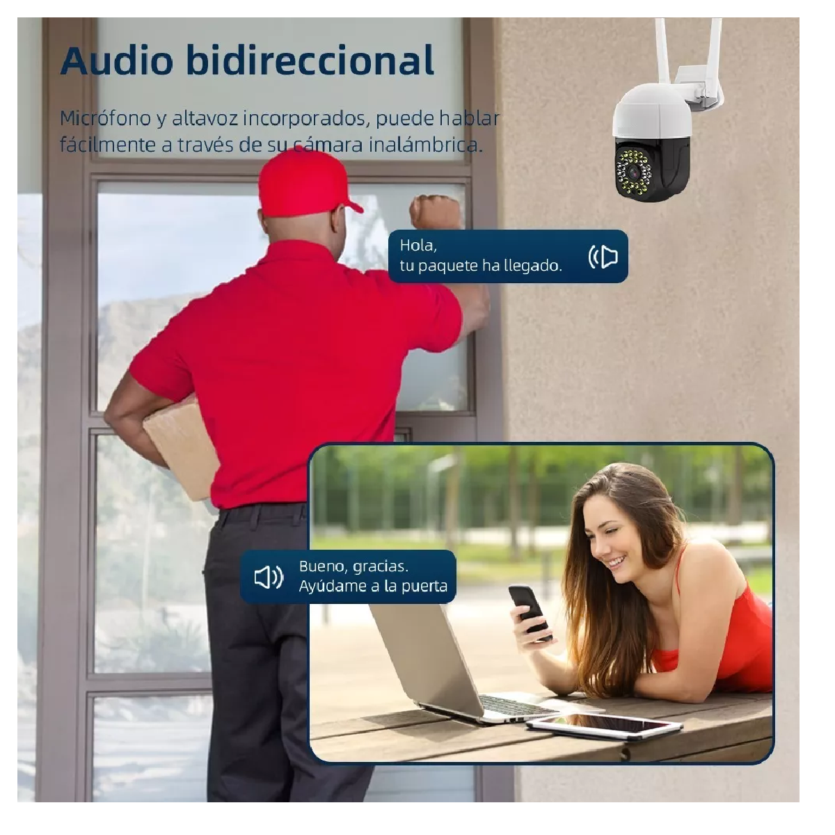 Cámara Seguridad 3mp Alarma Exterior Wifi Vigilancia