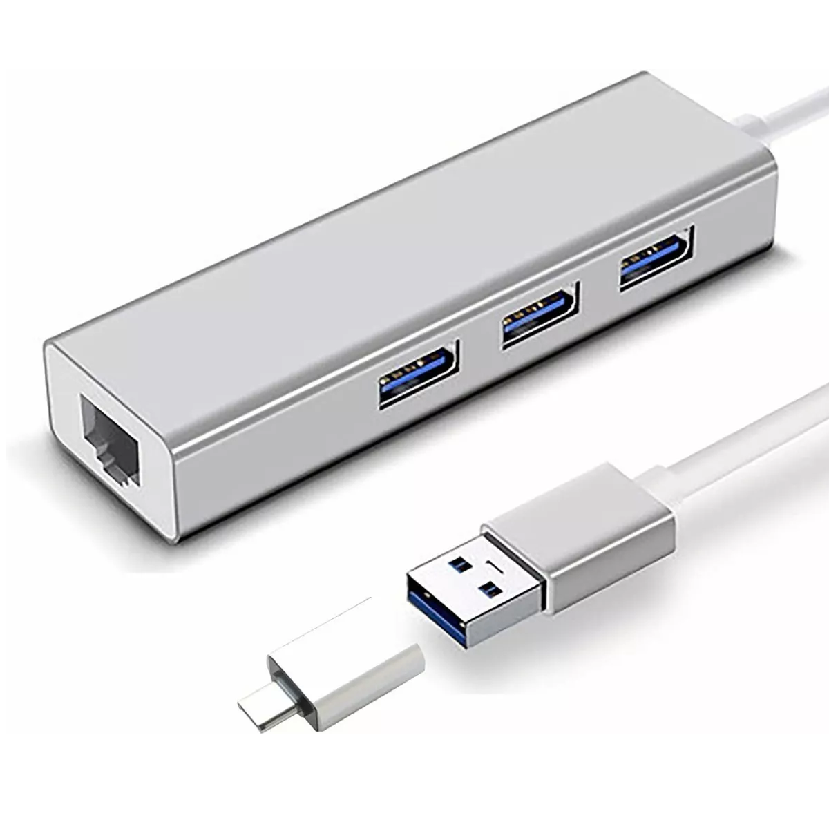 Adaptador Hub Ethernet Rj45 Red Lan Gigabit Usb C 3 Usb3.0