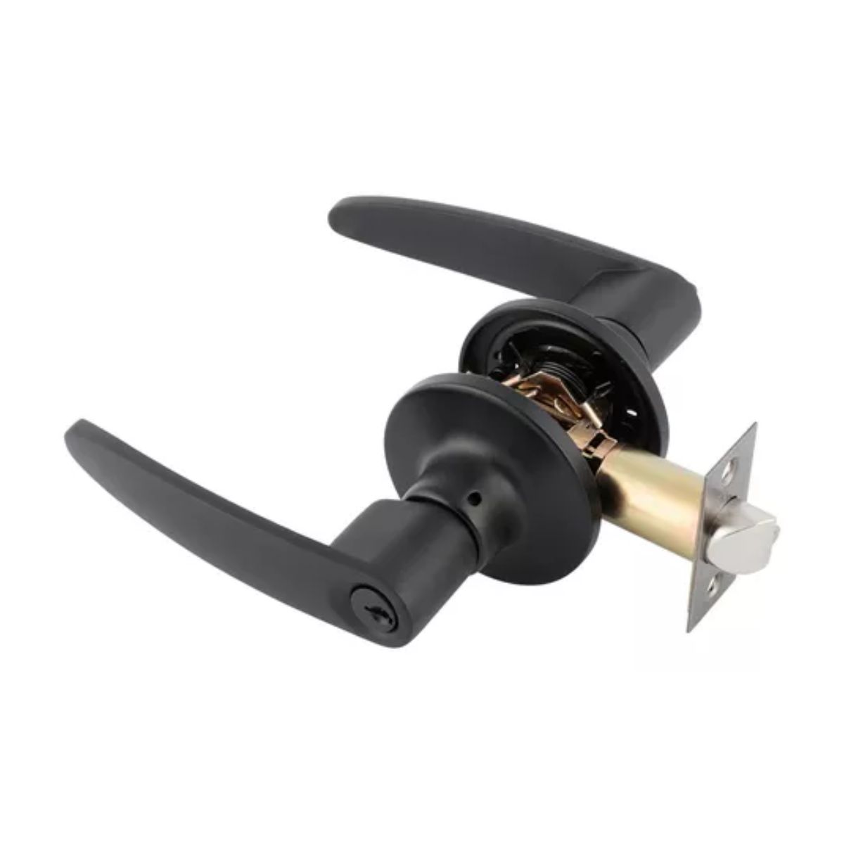 Chapas Para Puertas Cerradura Manijas Negras Con Llave