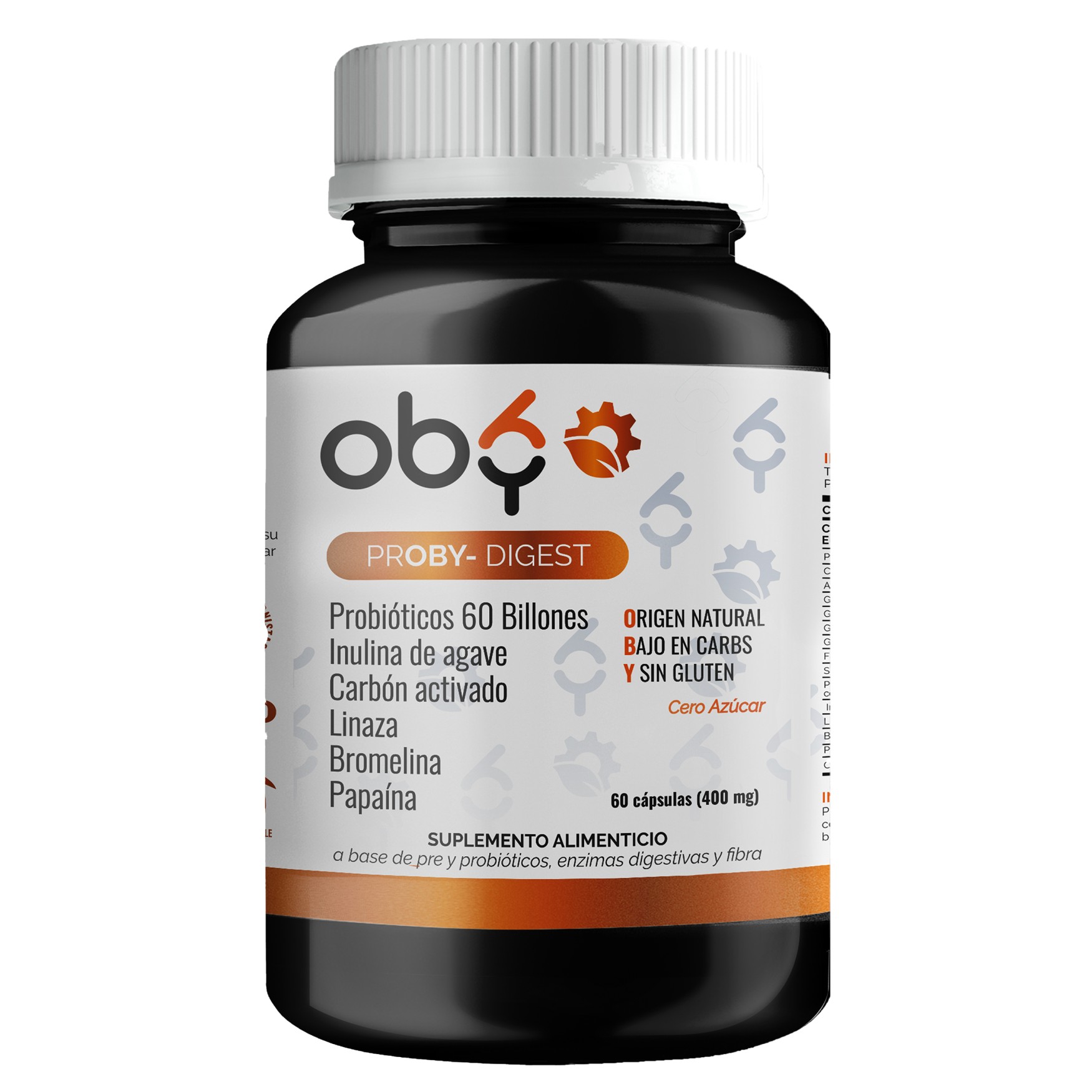 OBY Proby Digest Probióticos 60 Billones, Prebióticos, Inulina de Agave, Enzimas Digestivas y ...