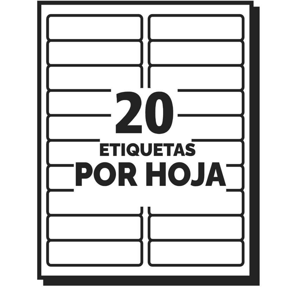 Etiquetas Traslucidas para impresora Láser de 2,5cm X 10,2cm Avery 5661 ...