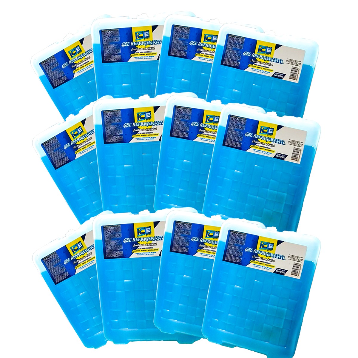 Gel Refrigerante Ice Brick 1000 Ml Sustituto De Hielo 12 piezas