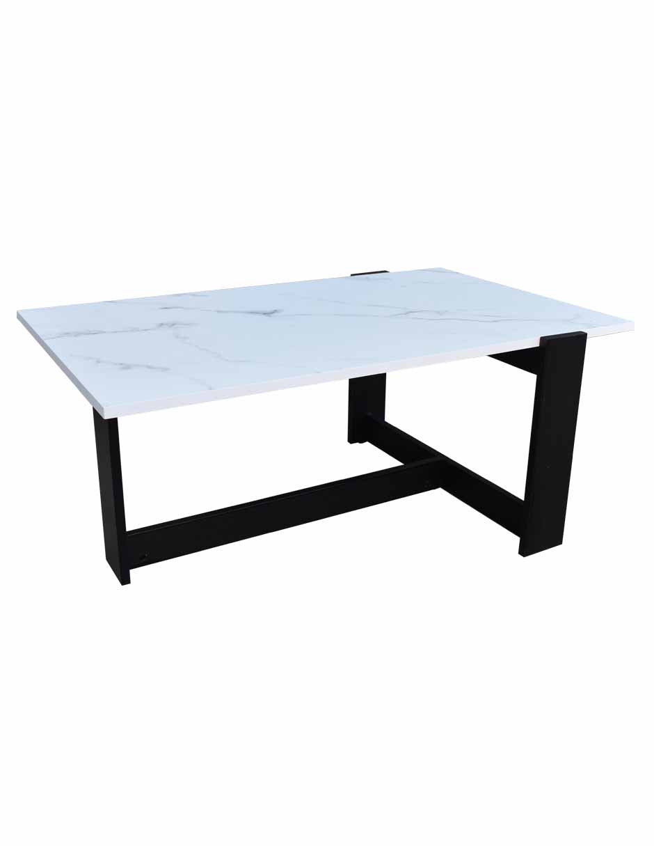 Mesa De Centro Rectangular Hogare Con Cubierta Tipo Mármol Diseño