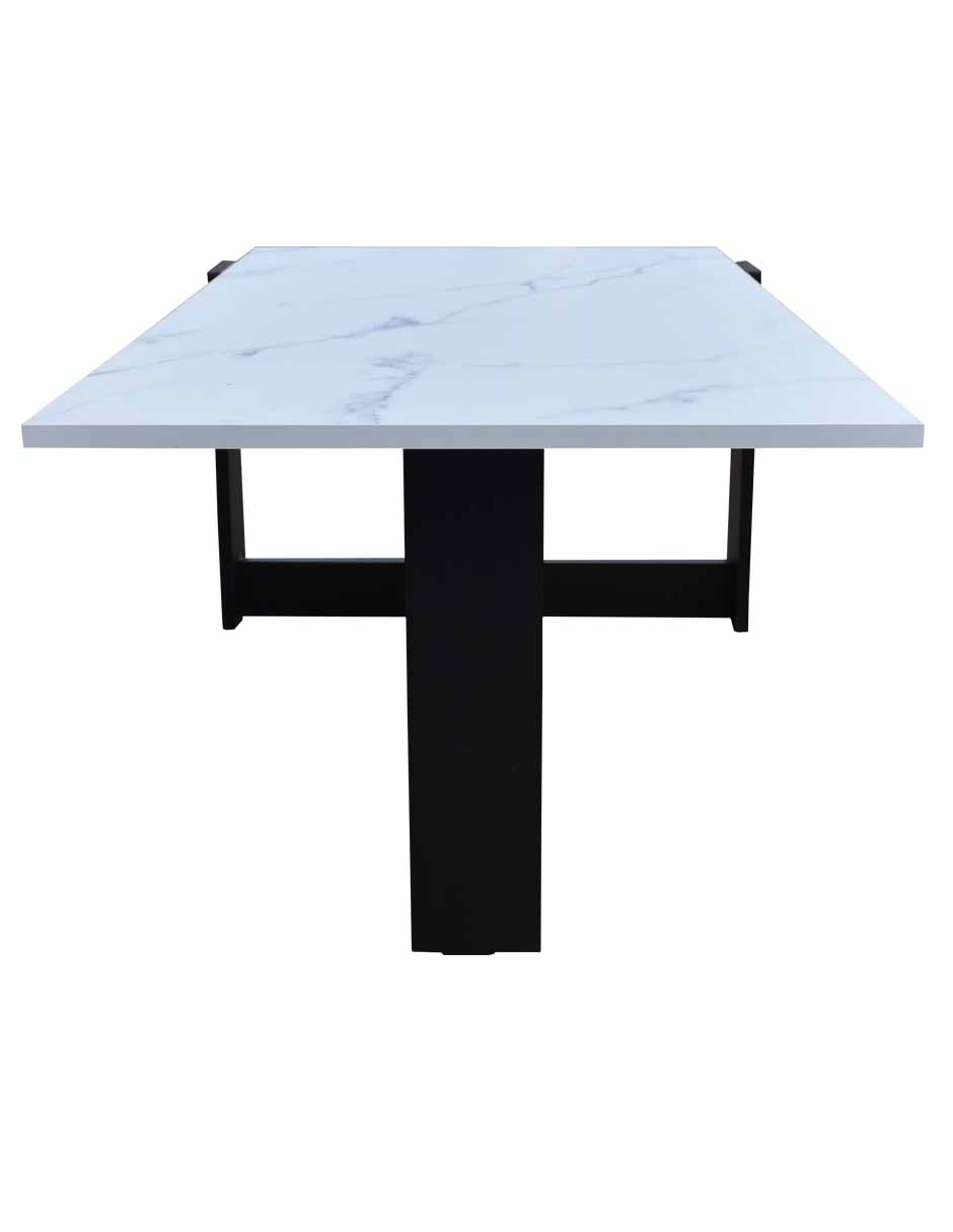 Mesa De Centro Rectangular Hogare Con Cubierta Tipo Mármol Diseño