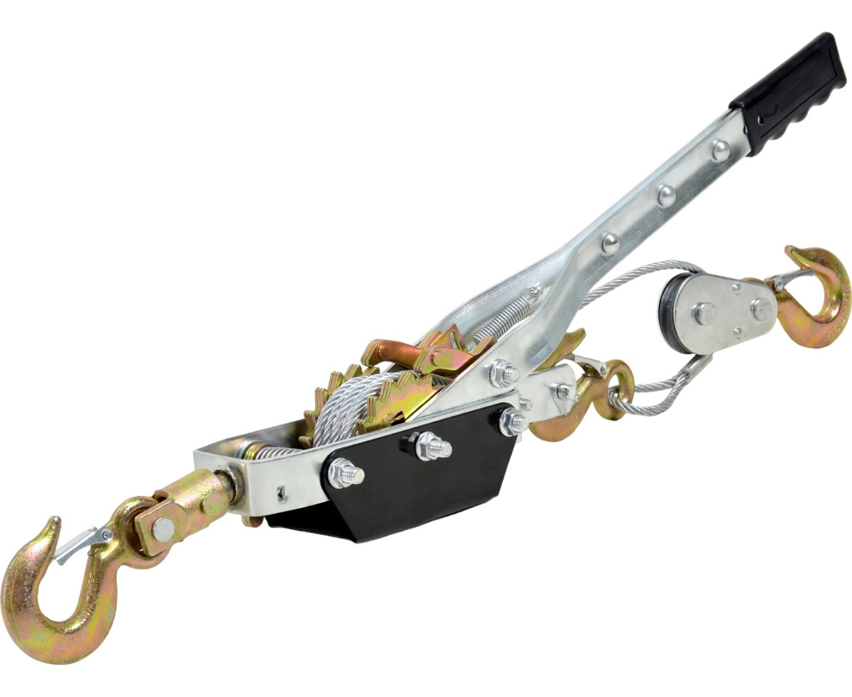 Malacate Winch Manual 2 Ton Cable Acero 2.30 M 2 Ganchos