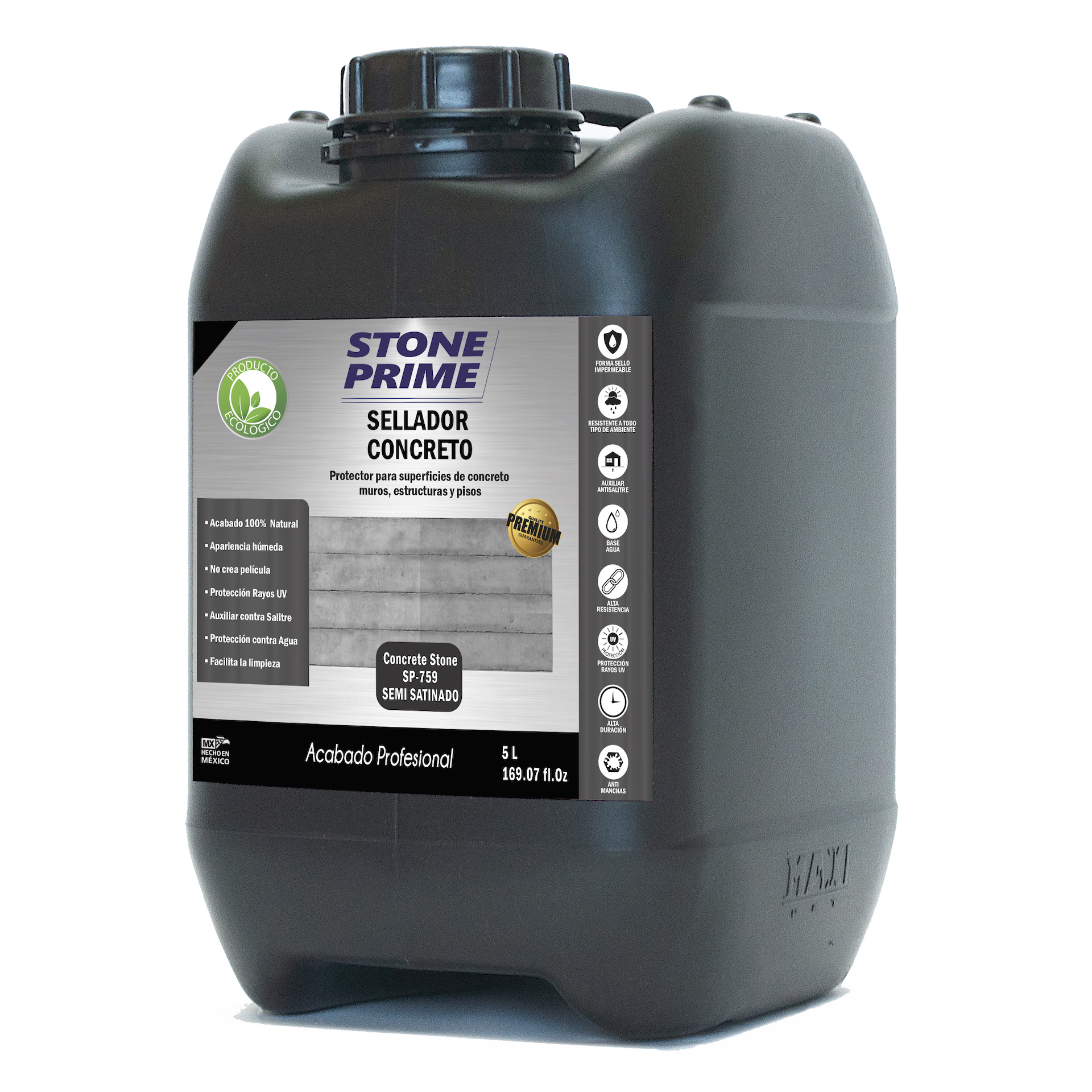 Sellador para concreto Stone Prime Acabado húmedo 5 litros