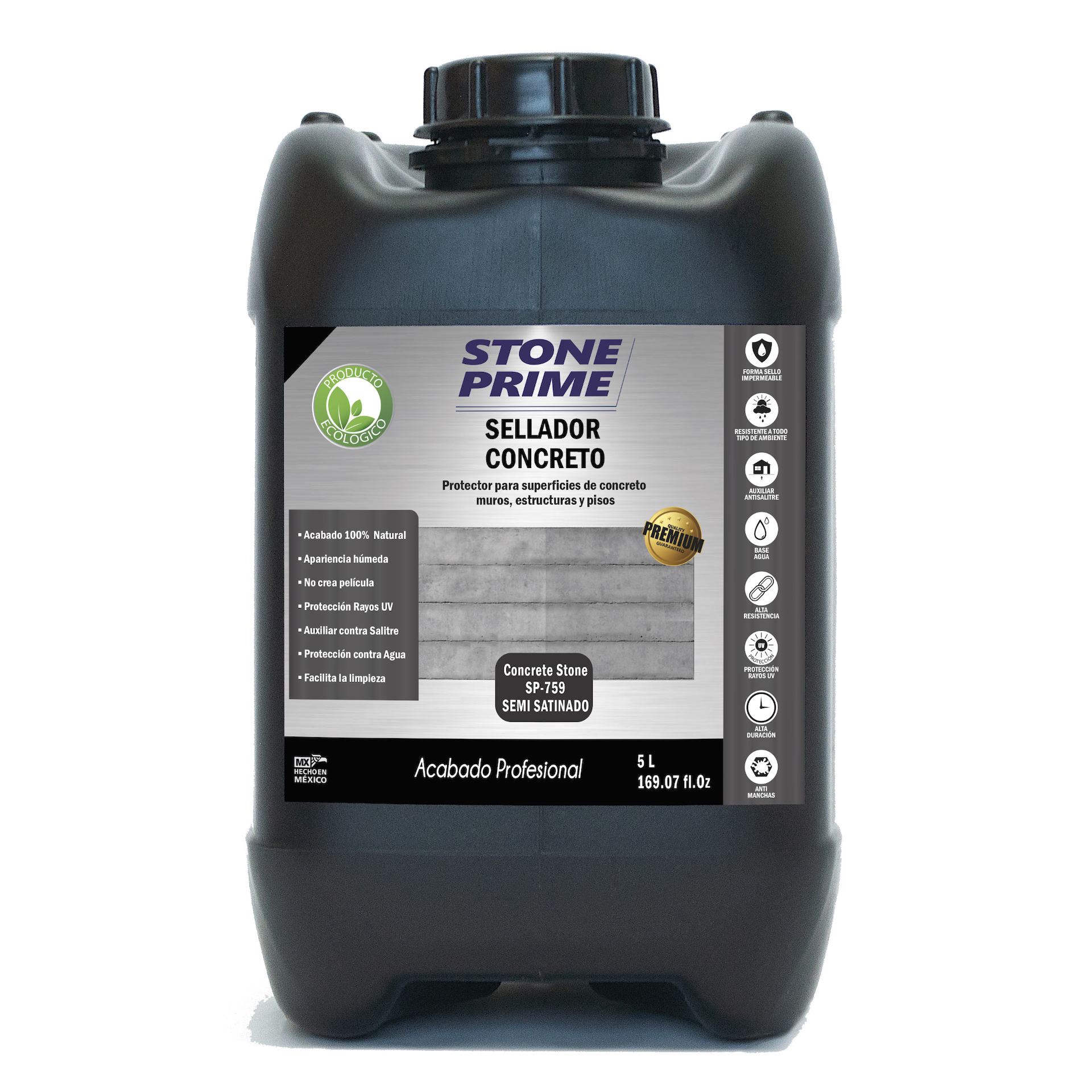 Sellador para concreto Stone Prime Acabado húmedo 5 litros