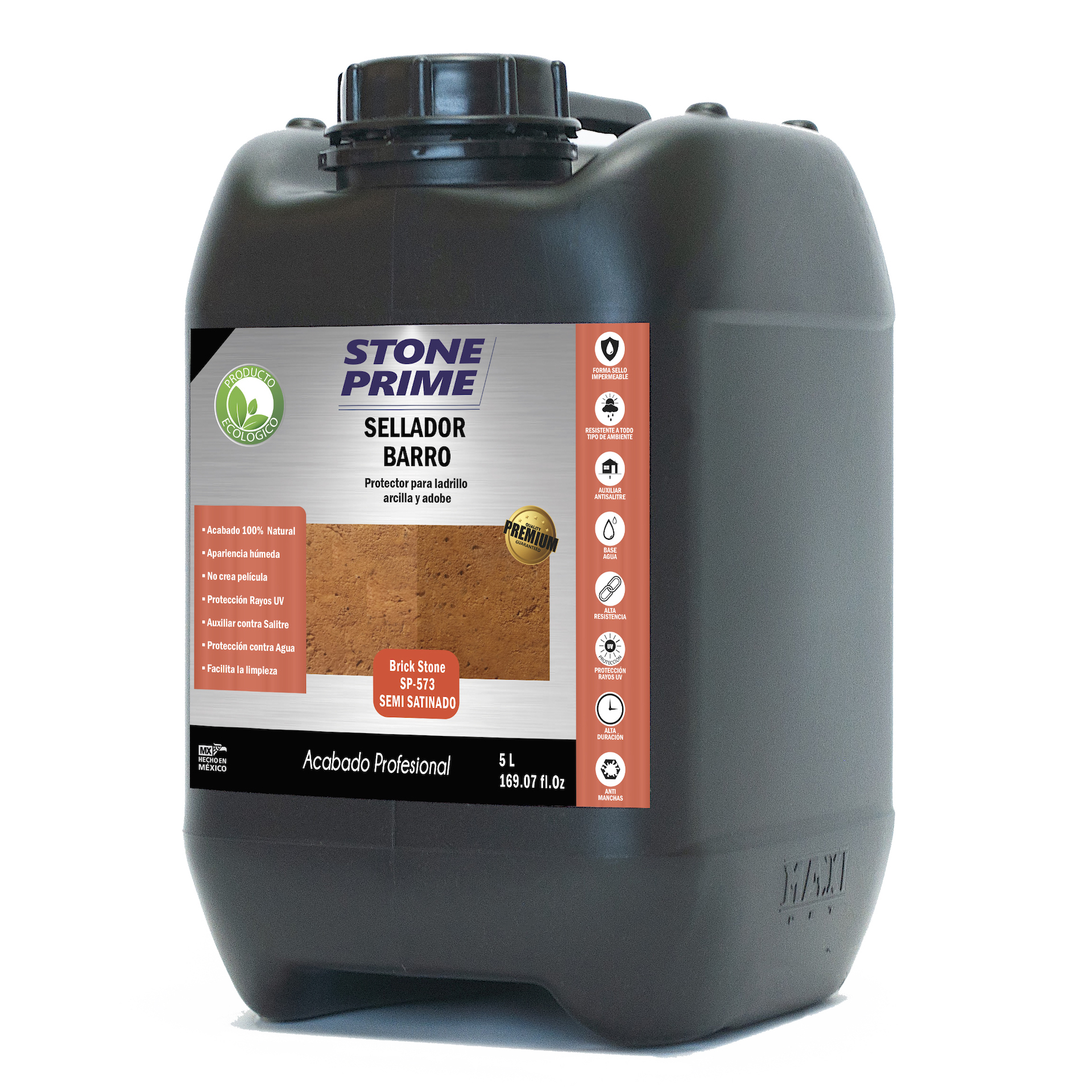 Sellador para barro y ladrillo Stone Prime Acabado húmedo 5 litros