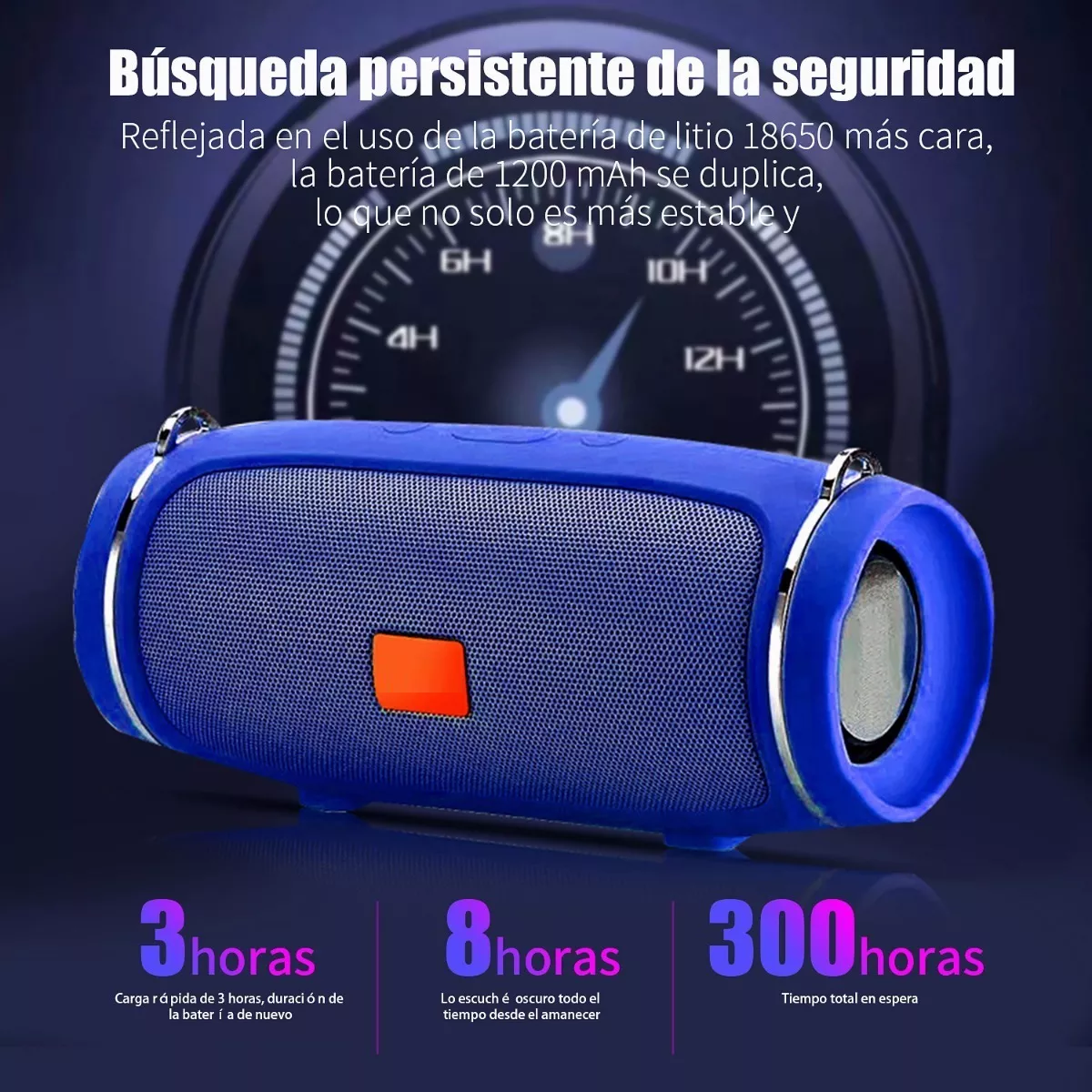 Mini Bocinas Bluetooth Inalambrica Portátil Recargable Azul