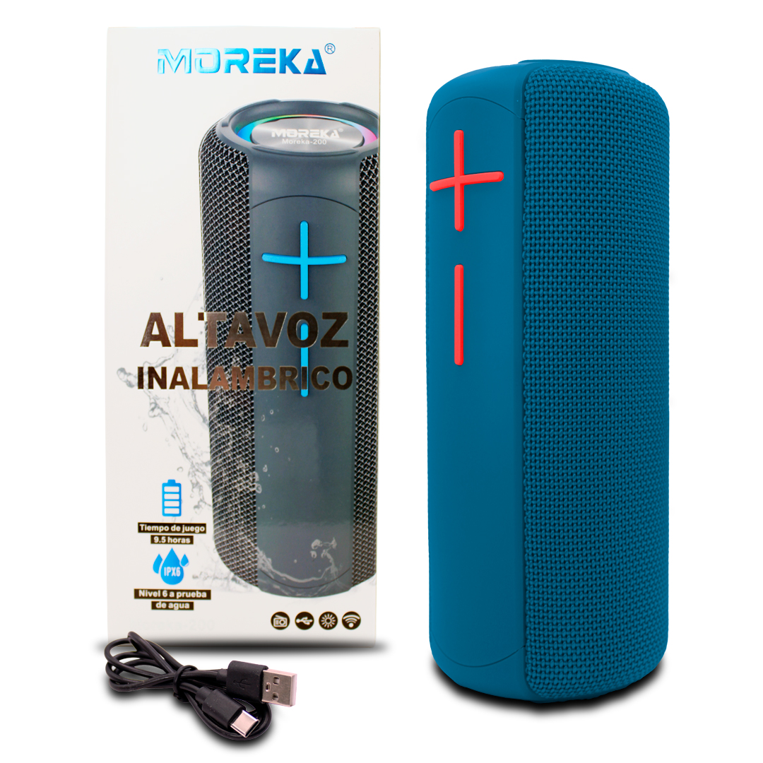 Bocina bluetooth marca MOREKA-M200 resistente al agua