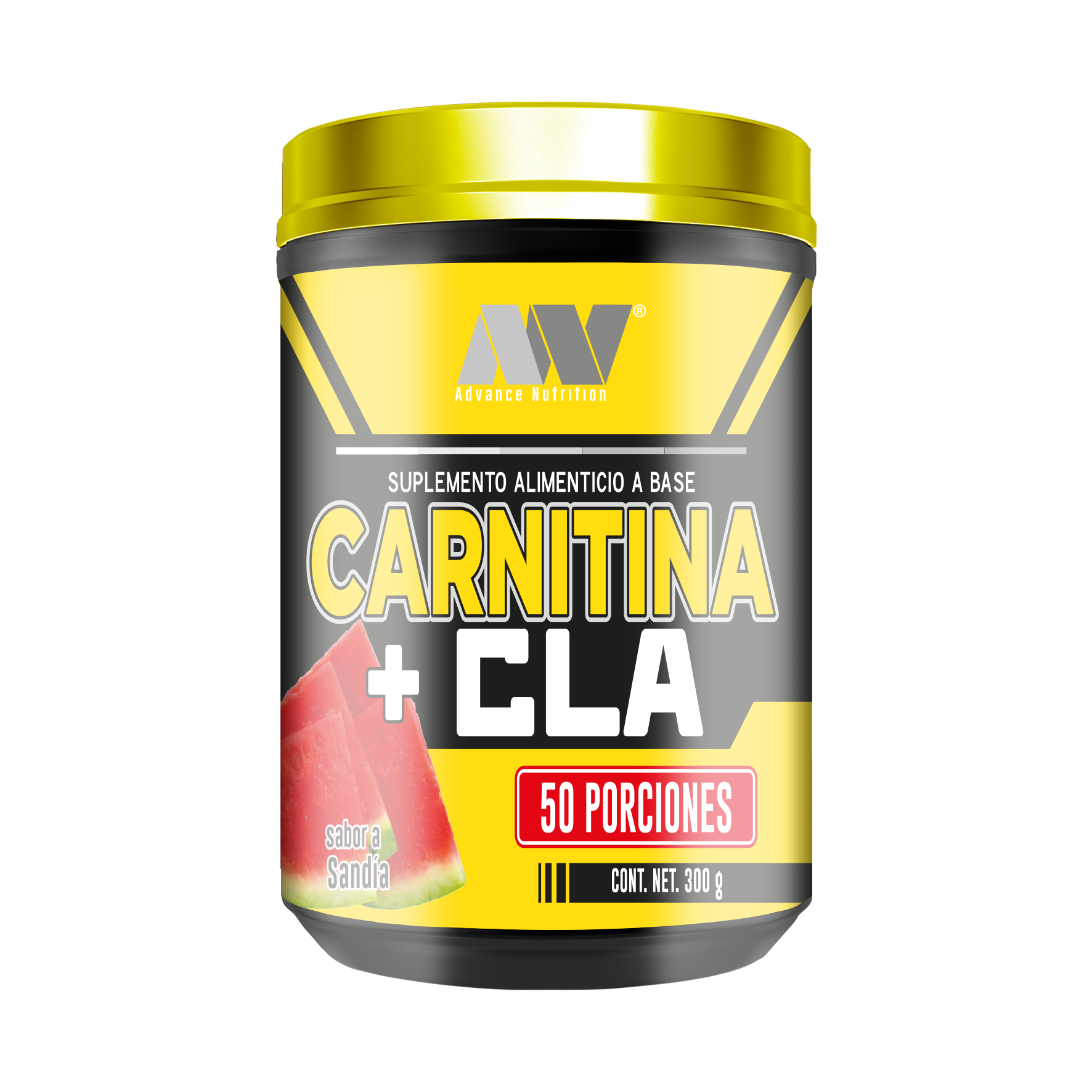 Advance Nutrition | CLA + Carnitina | Sabor Sandia | 50 Servicios | 300 gr