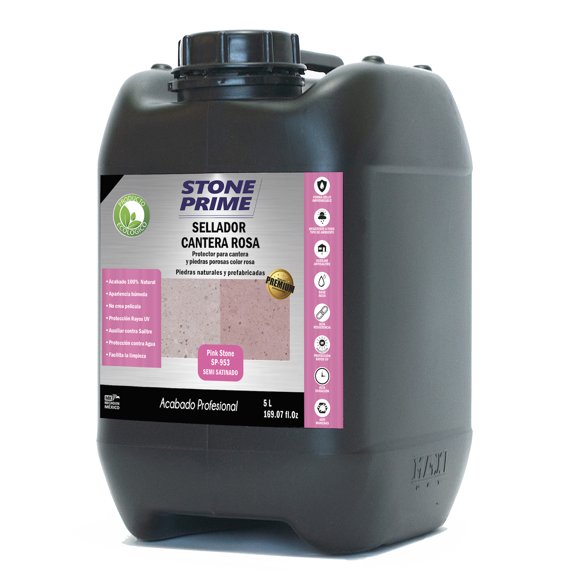 Sellador para piedra cantera rosa Stone Prime Acabado mojado 5 litros