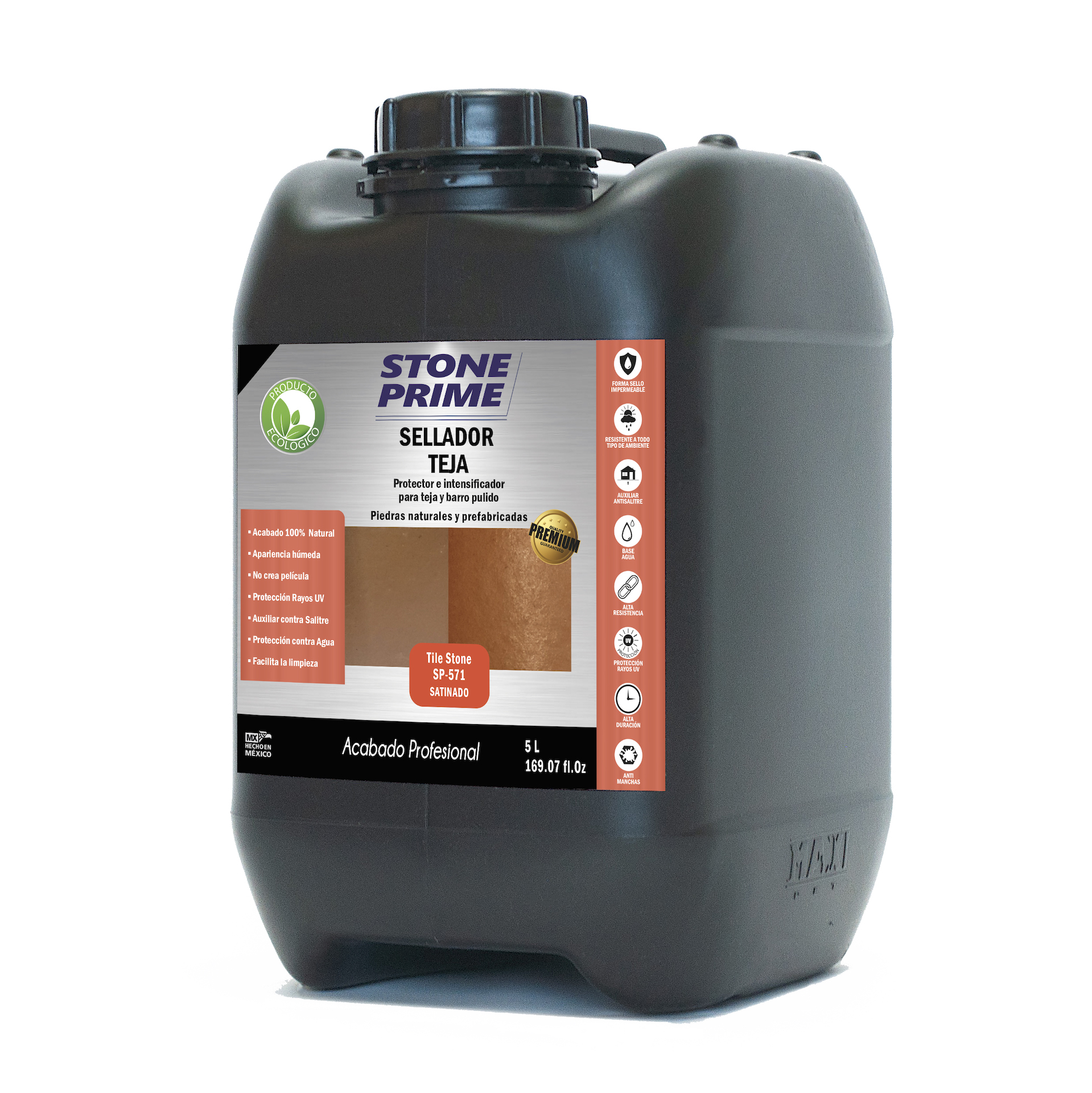 Sellador para teja y barro pulido Stone Prime Acabado mojado 5 litros