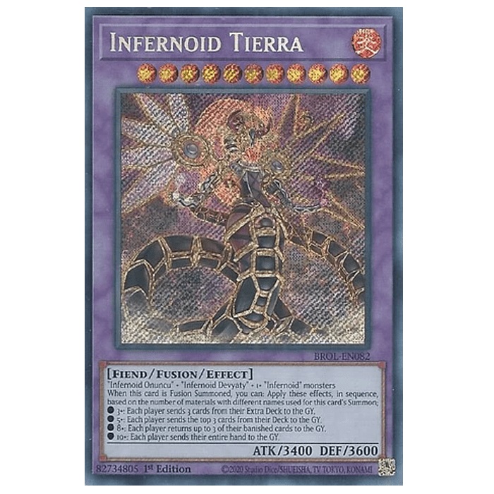 Yugioh Infernoid Tierra Secret Rare 1st Edition - Konami