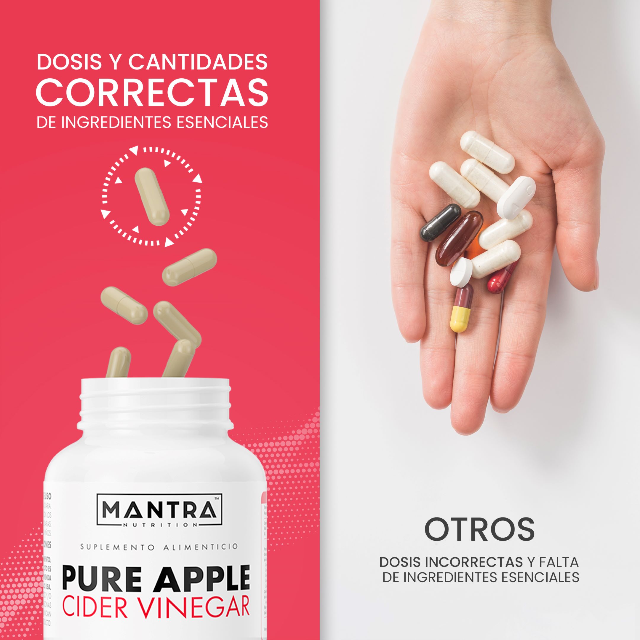 Vitaminas Mantra Nutrition de Vinagre de Manzana 365 Cápsulas