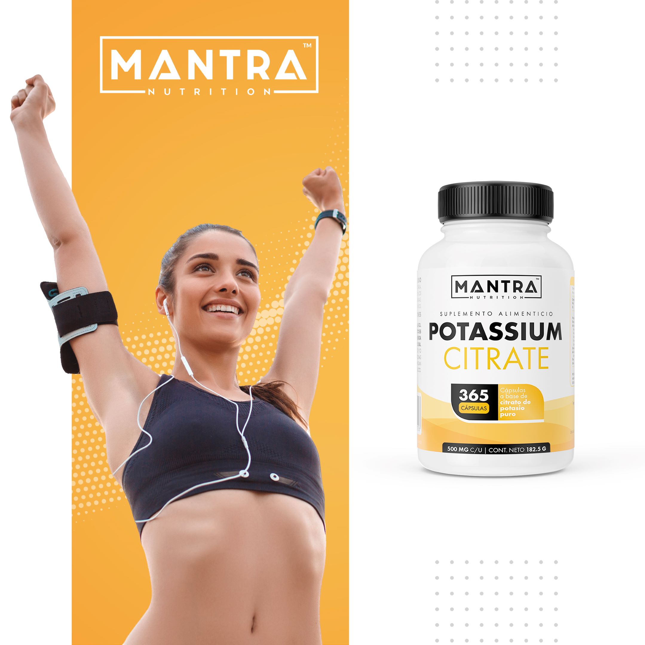 Vitaminas Mantra Nutrition Citrato de Potasio 365 Cápsulas Con Citrato ...