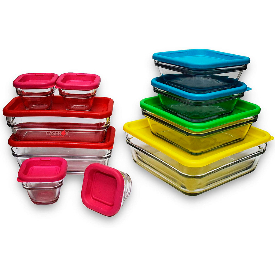 Juego de contenedores de vidrio 20 piezas, marca Libbey