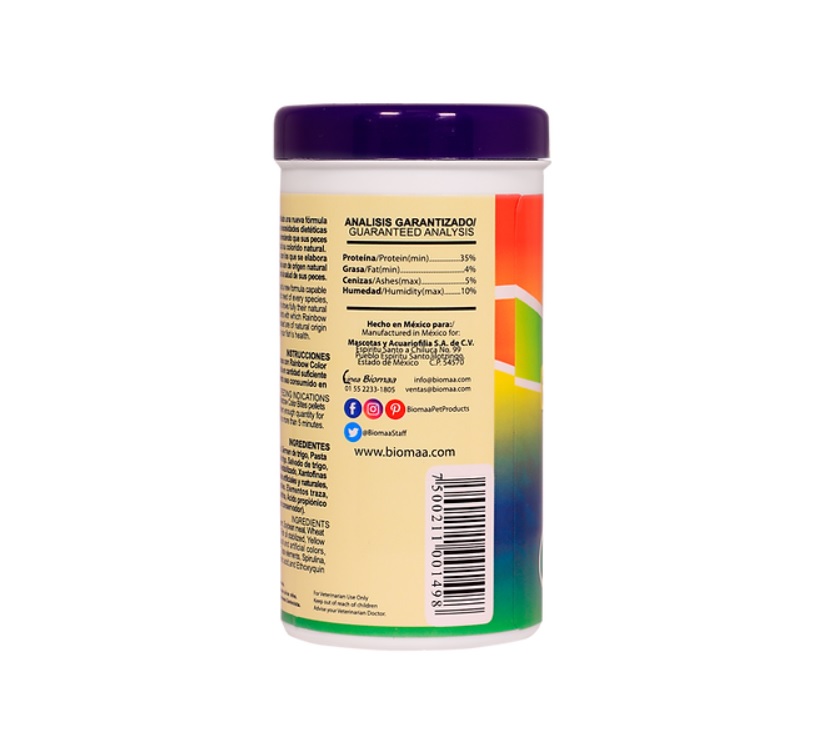 Rainbow Color Bites Alimento en Pellets para resaltar el color 140g ...