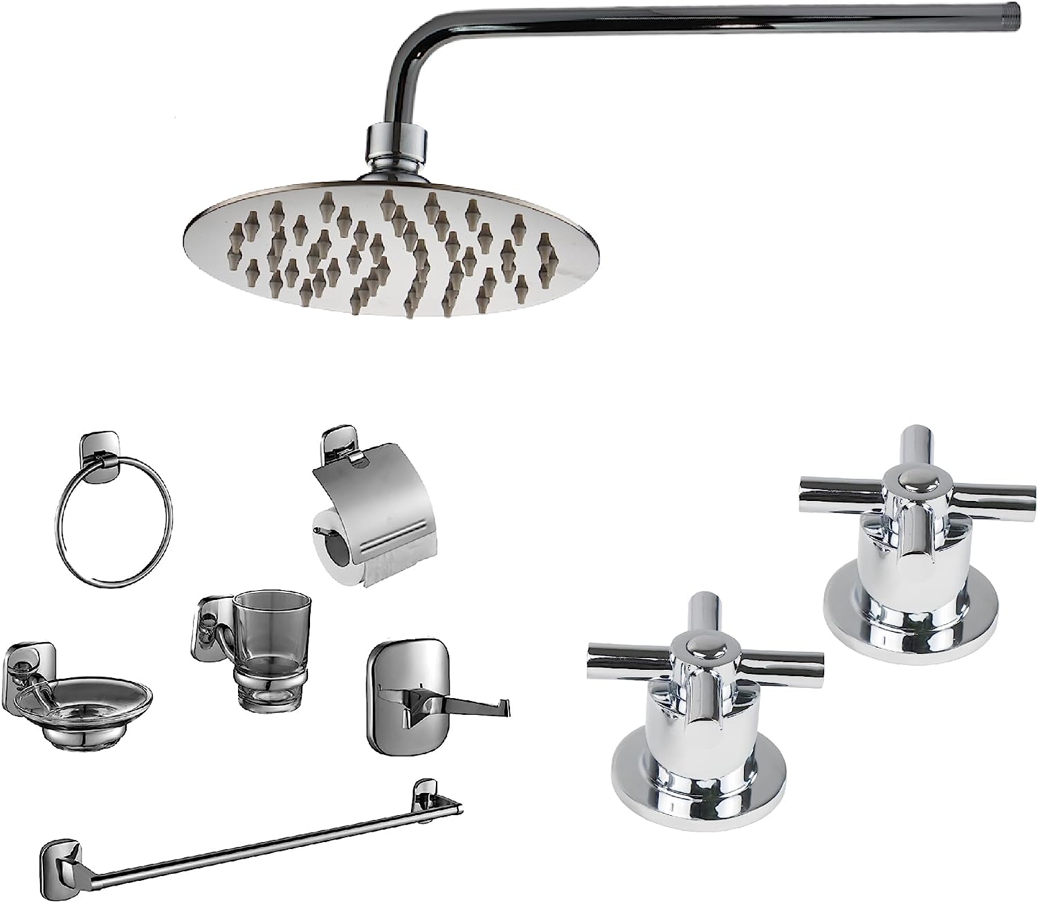 CNX Kit de Regadera con Cuello y Accesorios para Baño de Acero ...