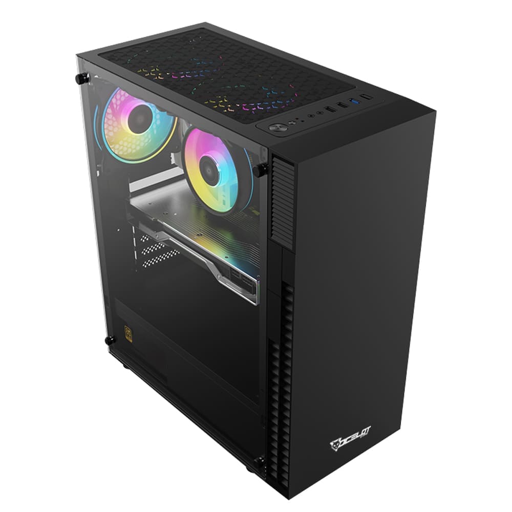 Gabinete Ocelot Gaming OG-C E4 ATX, Cristal Templado, sin Fuente, Negro