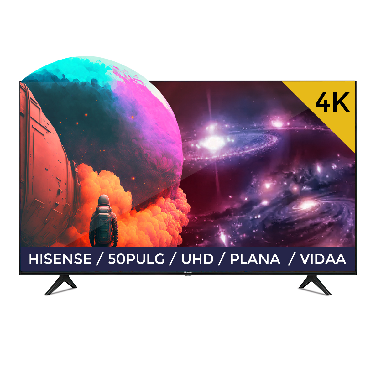 Pantalla Hisense 50Pulg UHD 4K Plana VIDAA U5.0 OS 60HZ Dolby & DTS-X Black