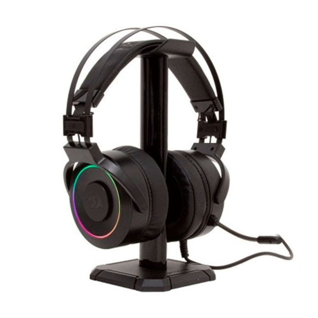 Headsets LAMIA H320-RGB, USB RGB Gaming Headset con base Audifonos Negro