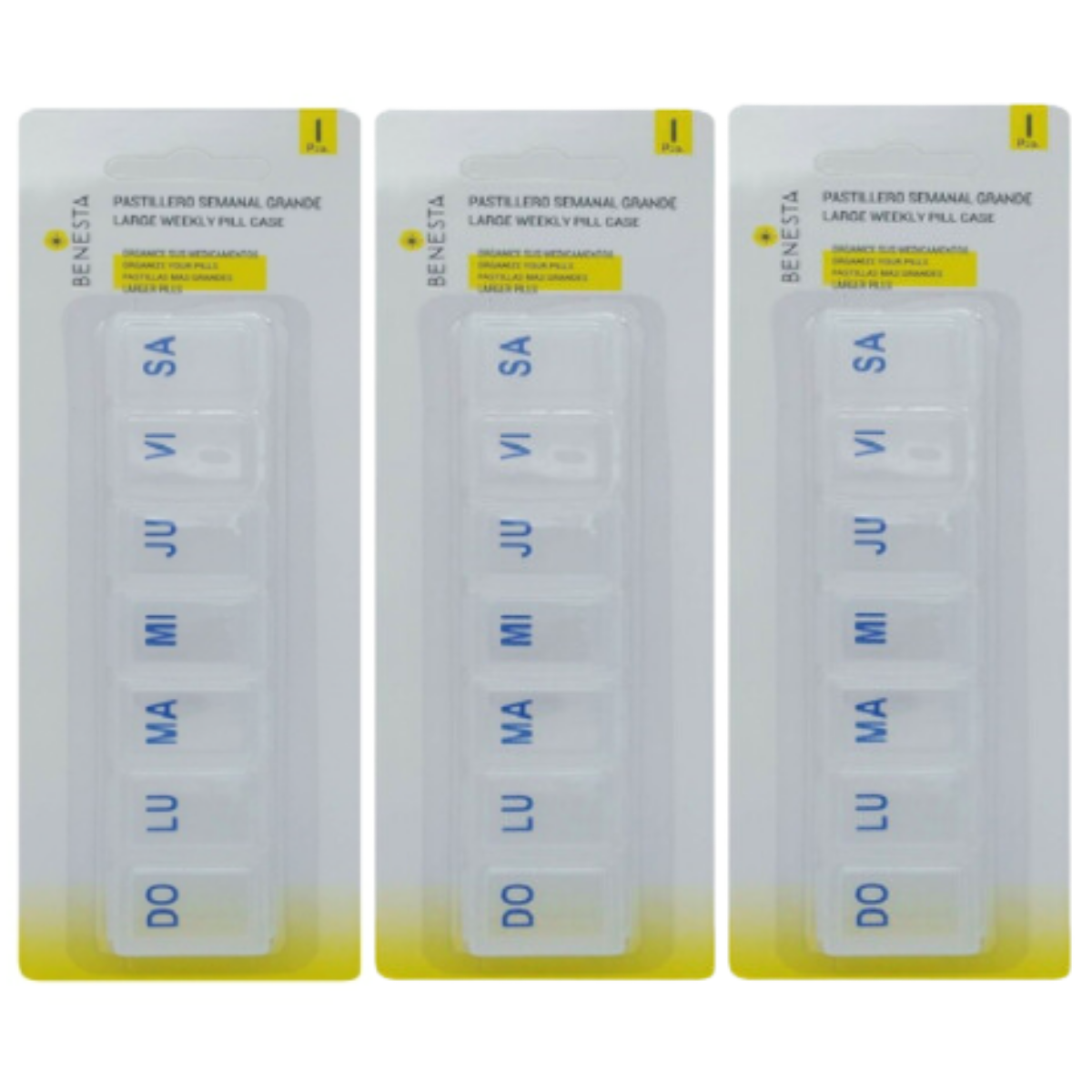 Kit 3 Pastilleros Semanal Grande BENESTA - Médica Depot