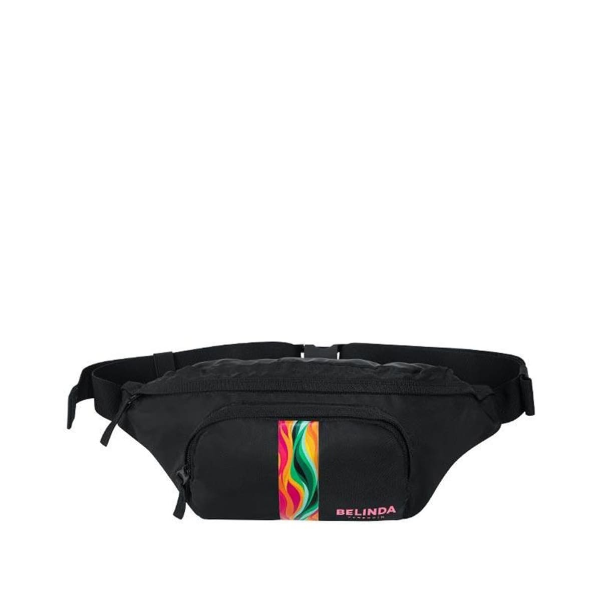 Cangurera de moda color negro para mujer, marca Belinda Peregrin, mod ...