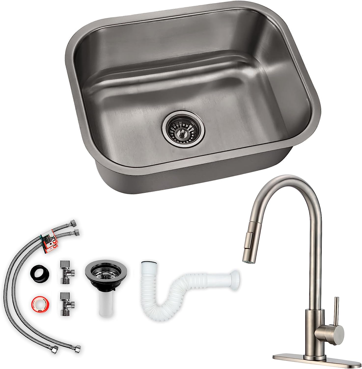 CNX Fregadero de Cocina Sencillo con Mezcladora Monomando y Kit de ... CNX Fregadero de Cocina Sencillo con Mezcladora Monomando y Kit de ...