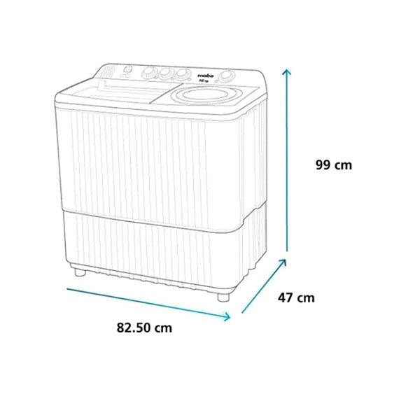 Lavadora Semiautomática Doble Tina Mabe Lmdx6123pbab0 16kg