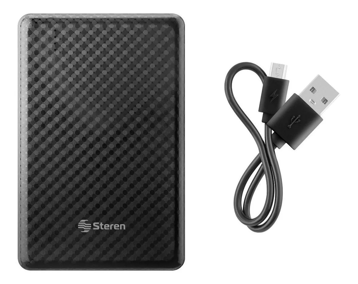 Power Bank 5,000 MAH 2 salidas usb negro steren STEREN