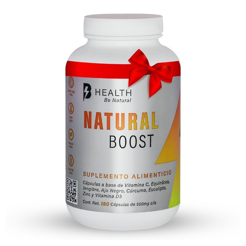 Natural Boost: Vitamina C, Zinc, Vitamina D3, Jengibre, Ajo negro, Cúrcuma, Eucalipto y ...