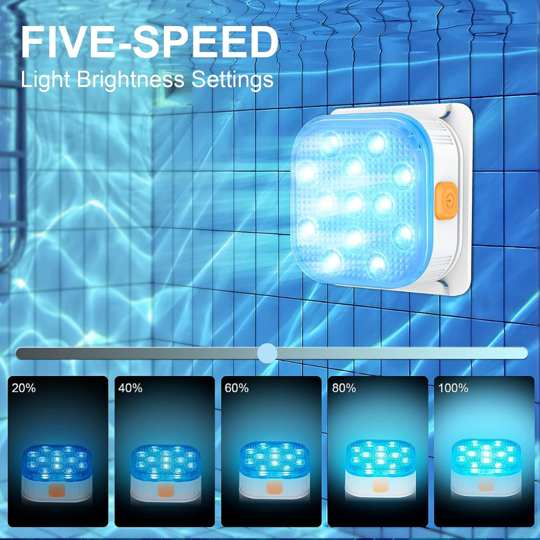 Luz LED sumergible recargable para piscinas con control remoto IP68 ...