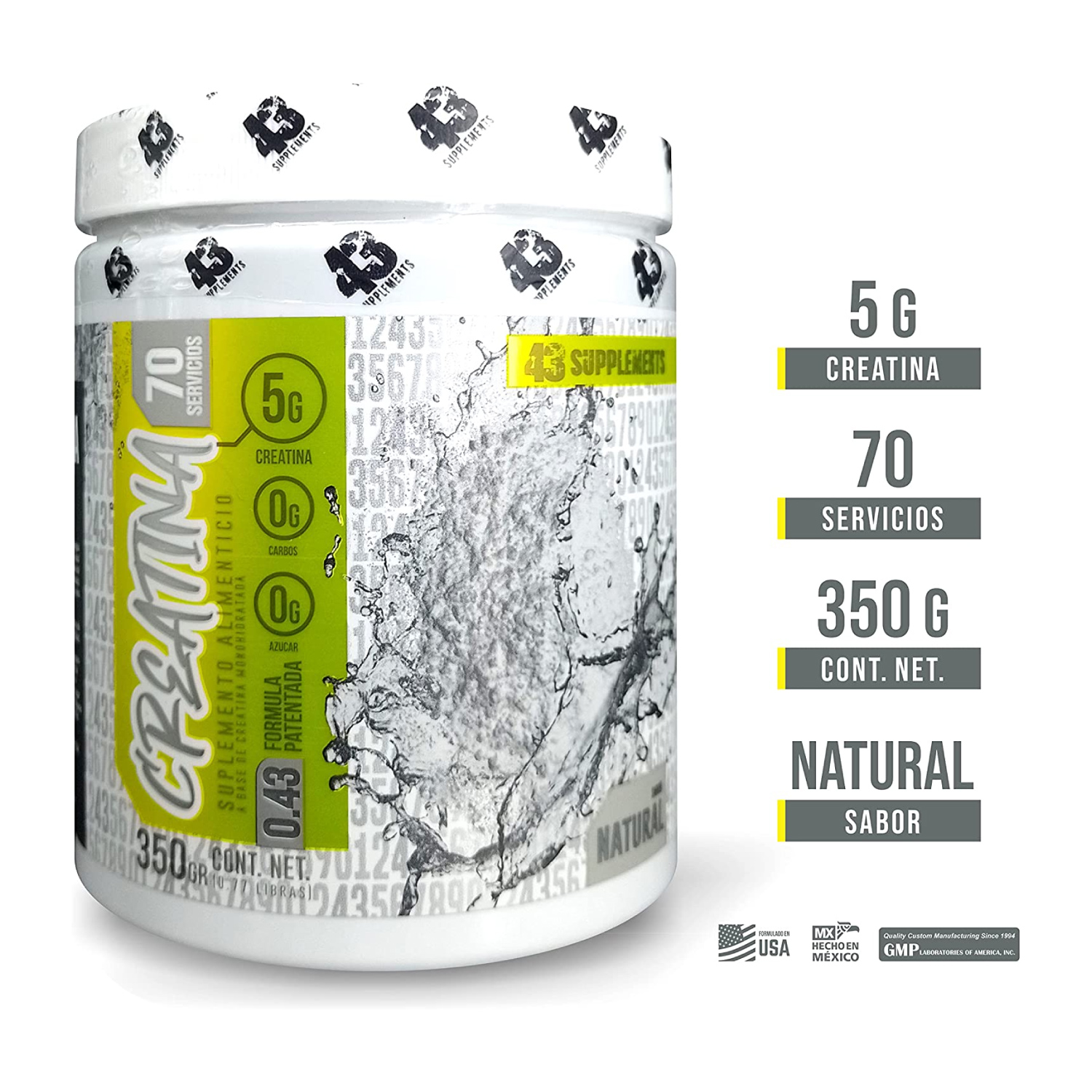 Creatina 43 Supplements 350g 70 Serv.