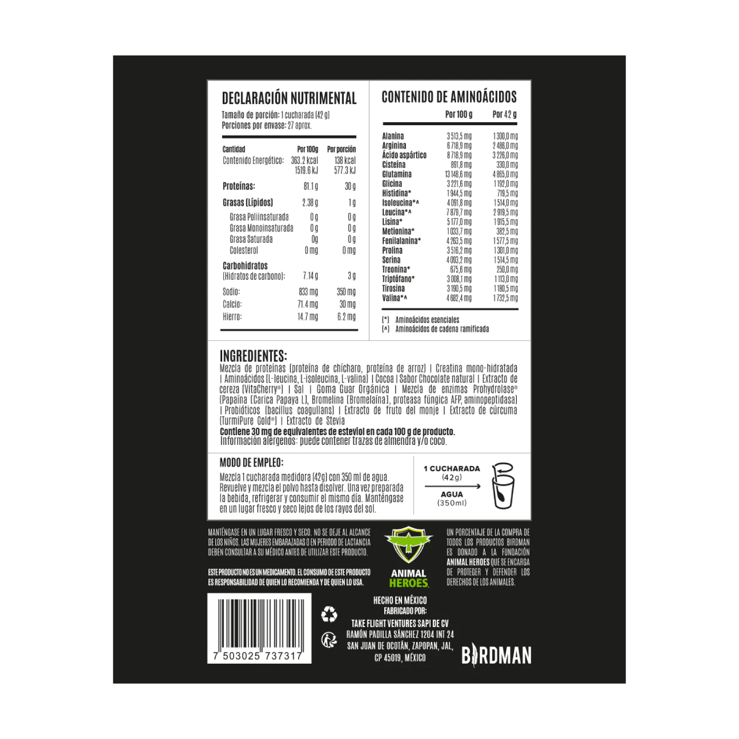 Proteina Vegetal Birdman Falcon Performance 1.14kg 27 Serv. - Chocolate