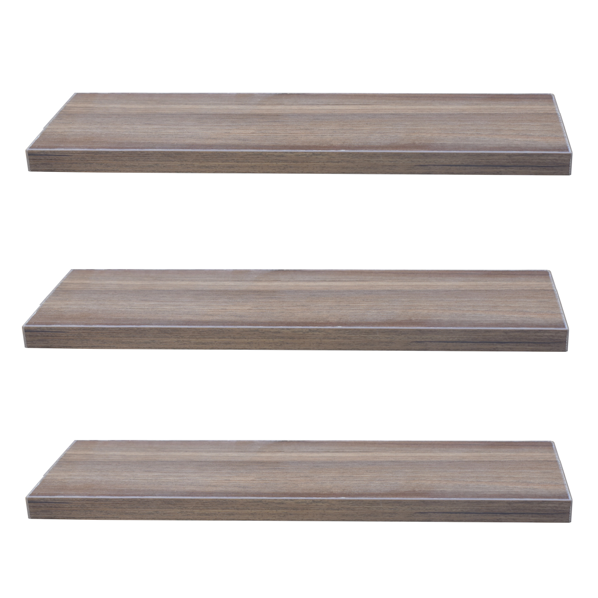 Set 3 Repisas Flotantes Hogare de Melamina Modernas 50 X 15 Color Parota