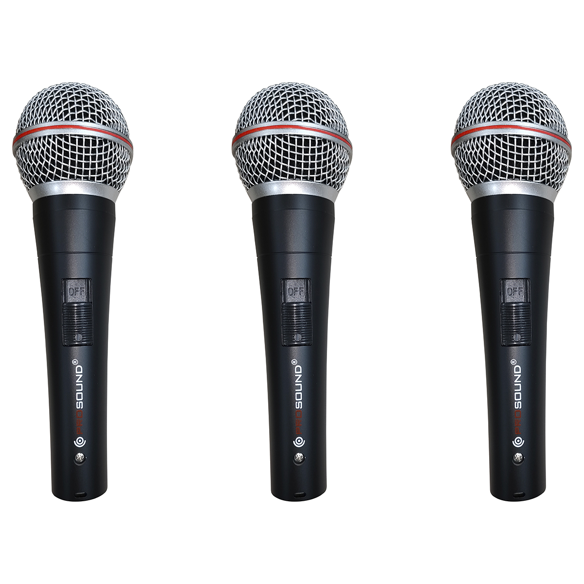 Set De 3 Micrófonos PROSOUND Pdm-30 Dinámicos Con Estuche