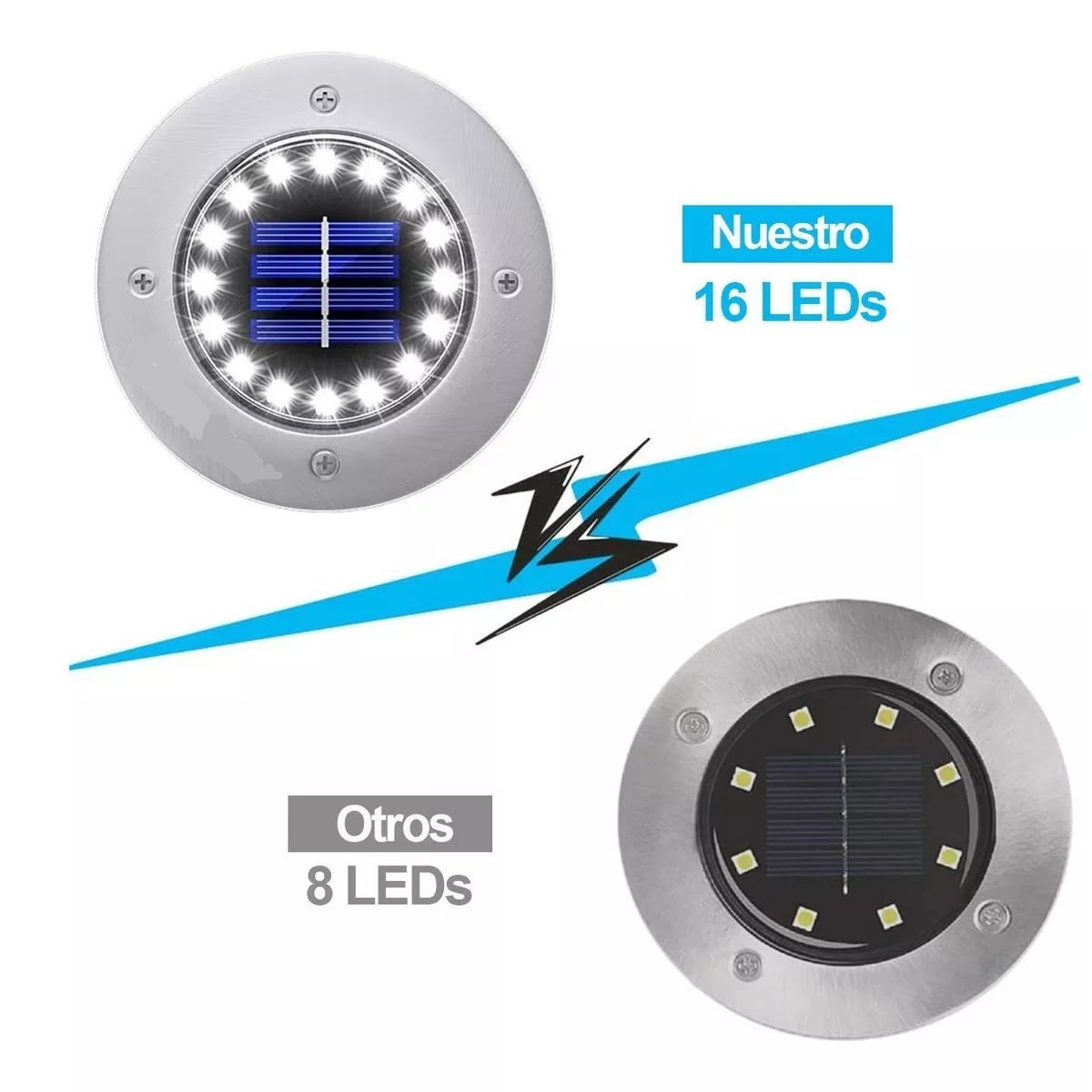Set Luminaria Solar Con 16 Led Recargable Para Jardín 8 Pzas