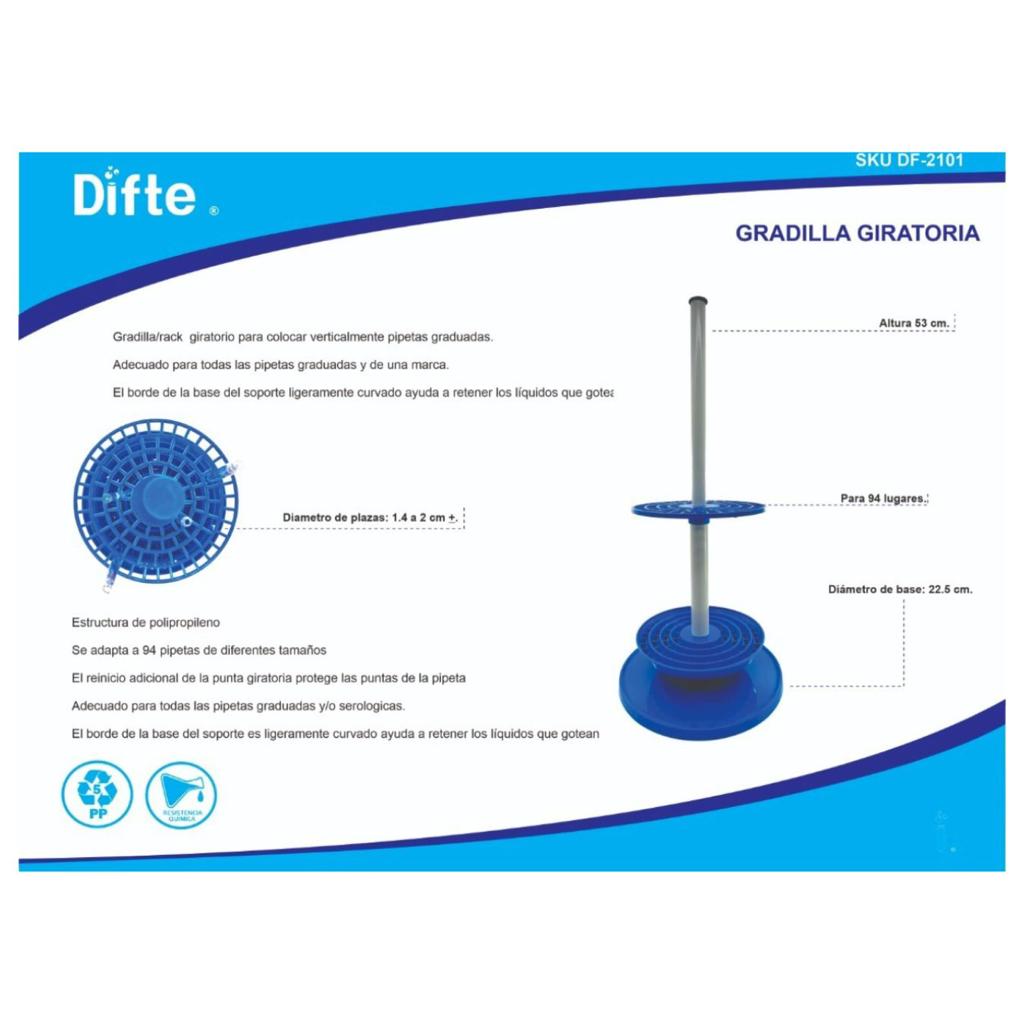 Porta Pipetas Giratorio De Plastico Uso Escolar E Industrial