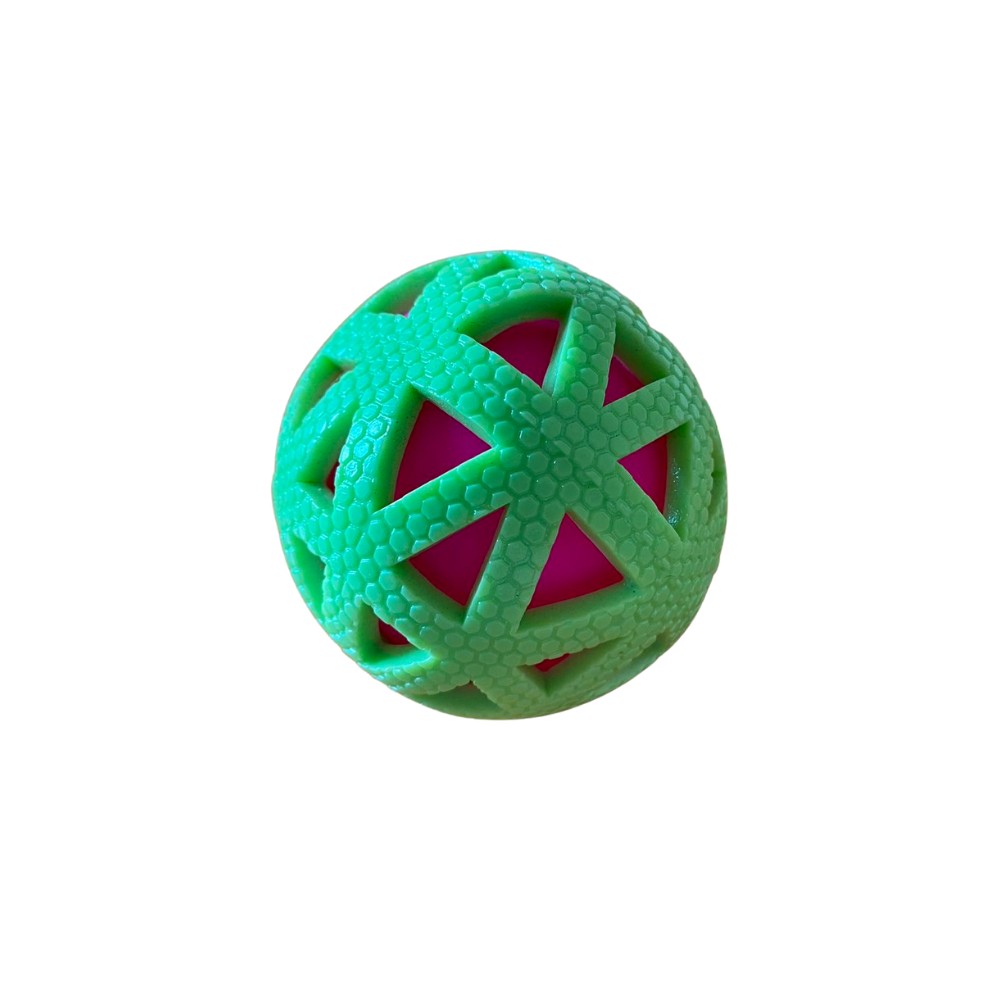 Pelota Para Perro - Jabezpet - Verde/rosa - 8cm Caucho