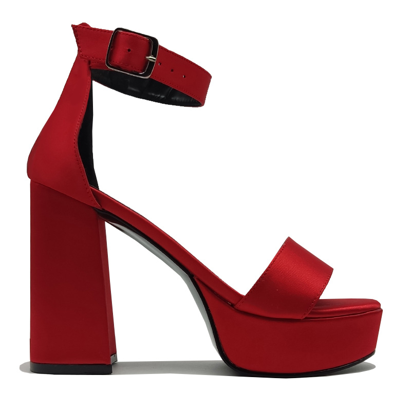 Tacón EVAG 1010 Rojo Mujer Fiesta Elegante Plataforma