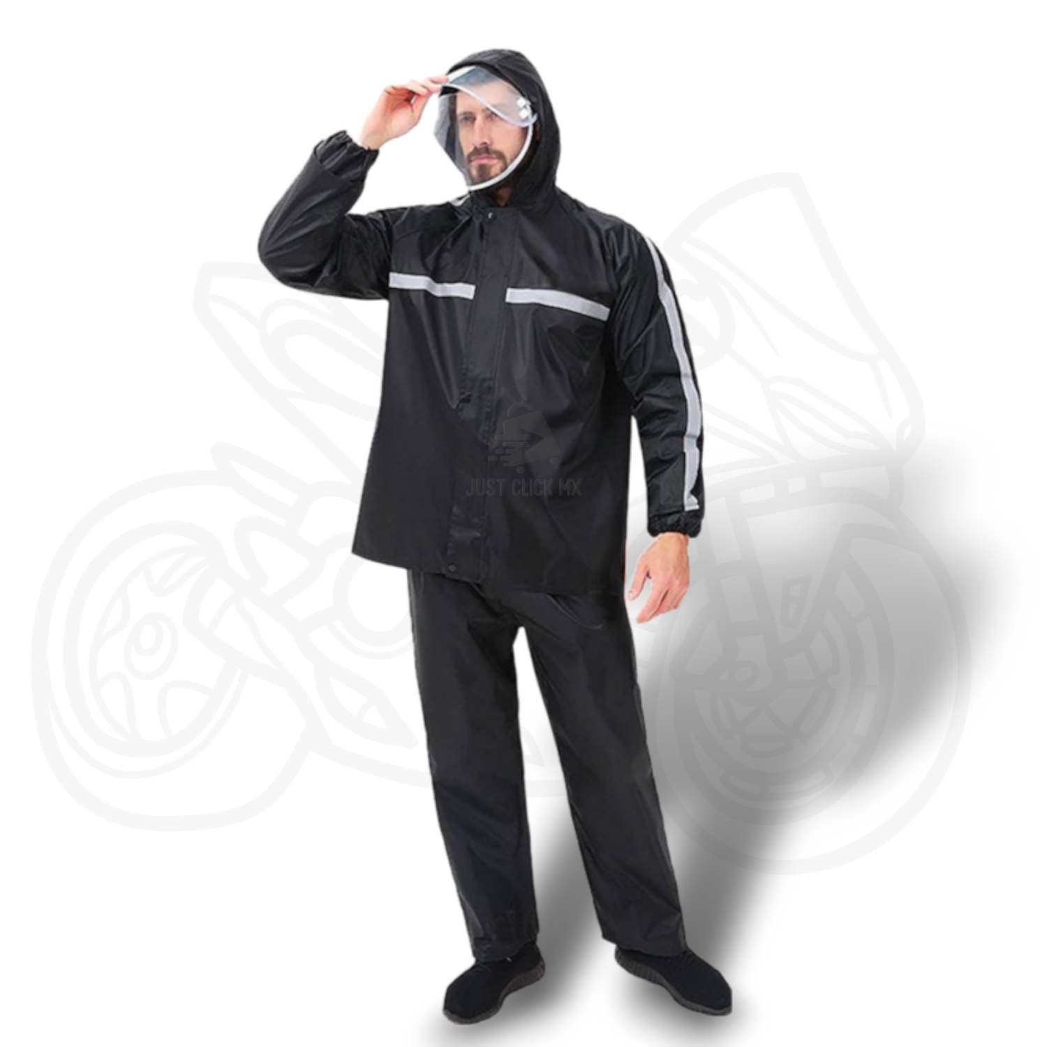 Impermeable Reflejante Completo Con Vicera Para Lluvia